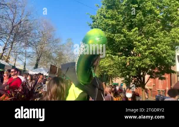 People crowd enjoy during pickelsburgh pickle food festival in Pittsburgh, Pennsylvania during ...