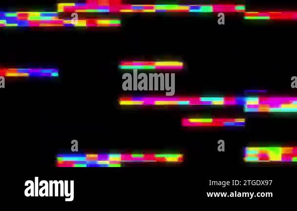 Glitch Error Video Damage. Visual video effects stripes on black ...