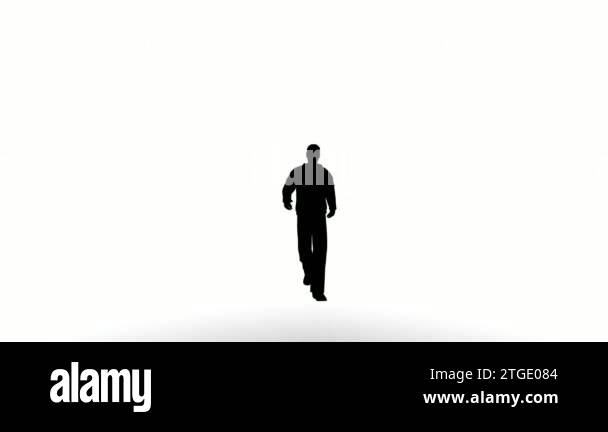silhouette people walk on white background. silhouette black people ...