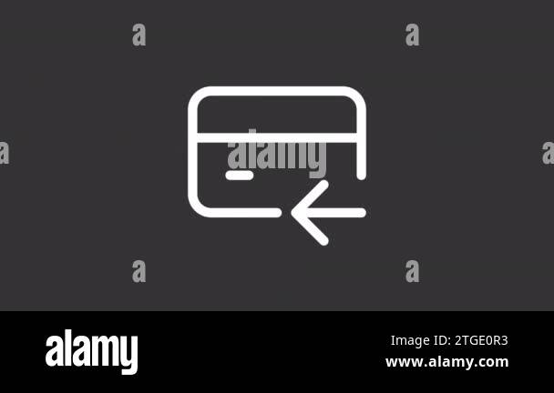 Animated failure white line ui icon. Money transfer fail. Seamless loop ...