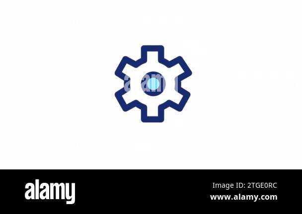 Animated spinning gear color icon. System settings. Processing. Part of ...