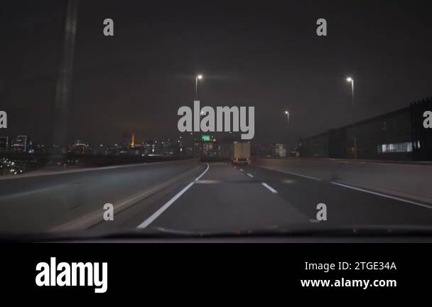 Tokyo Metropolitan Expressway Car driving Night View Japan shutoko ...