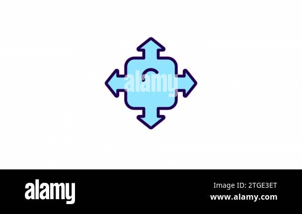 Animated direction color icon. Multiple routes. Question mark with ...