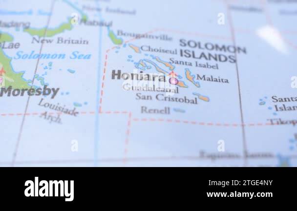 Location of Honiara , Political Map With Red Push Pin Pointing Stock ...