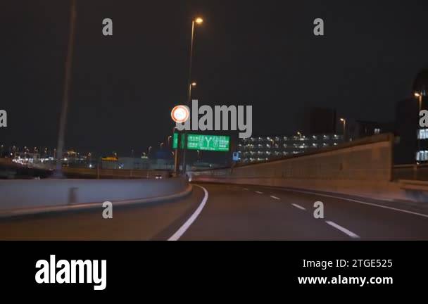 Tokyo Metropolitan Expressway Car driving Night View Japan shutoko ...