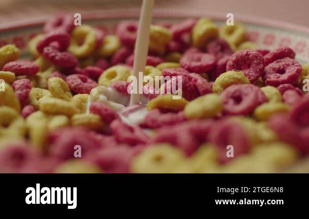 Pouring milk corn flakes close Stock Videos & Footage - HD and 4K Video ...