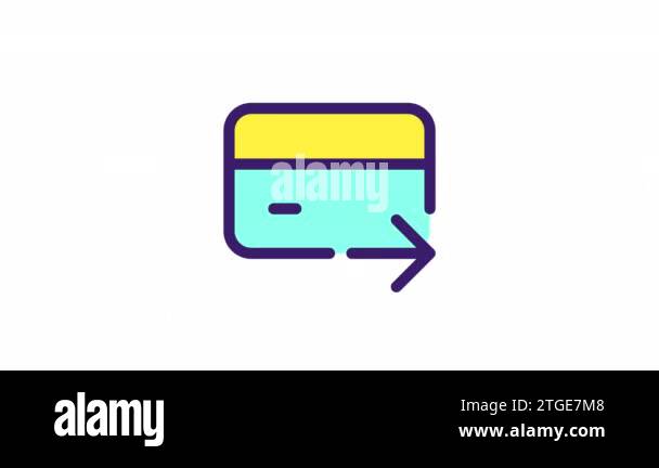 Animated card color ui icon. Operation failure. Try again later. Banking. Seamless loop HD video ...