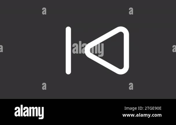 Animated skip white line ui icon. Multimedia player control. Seamless loop HD video with alpha ...