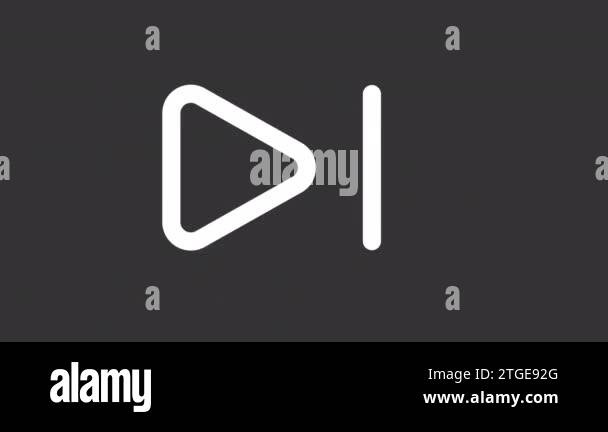 Animated bounce white line ui icon. Multimedia player control. Seamless loop HD video with alpha ...