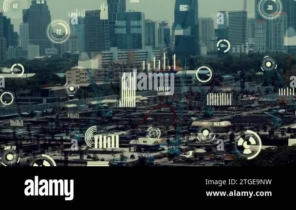 Construction technology concept with alteration graphic over ...