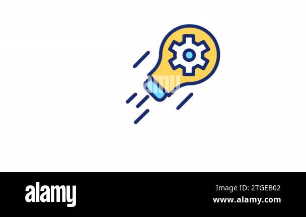 Animated idea color icon. Improvement and increasing. Business ...