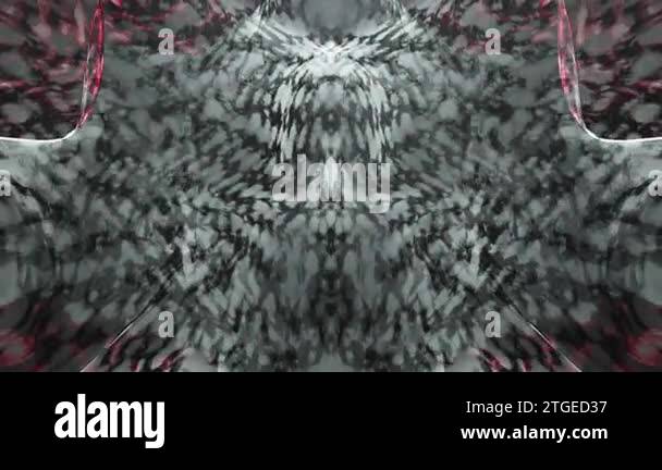 Abstract grunge symmetric black and white alien pattern fluid flow ...