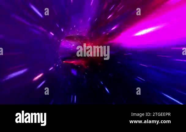 Abstract purple red blue hyperspace warp tunnel through time and space ...