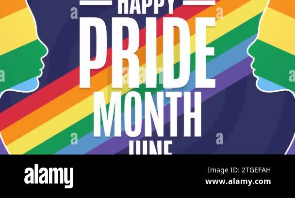 Happy Pride Month. LGBT. June. Flat holiday animation. Motion graphic ...