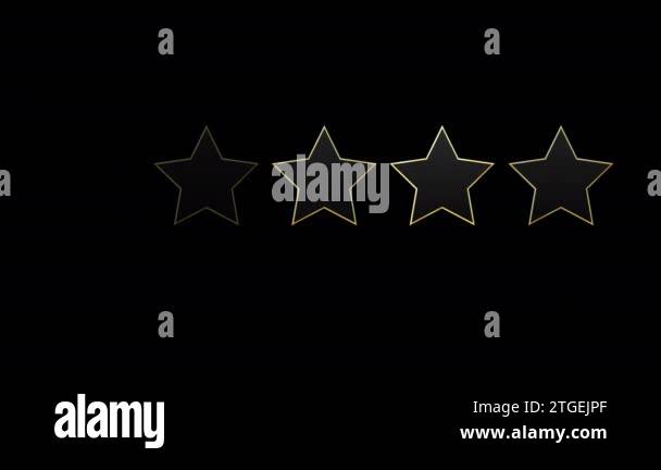 Glowing metallic stars with gold border transition, 5-star rating ...