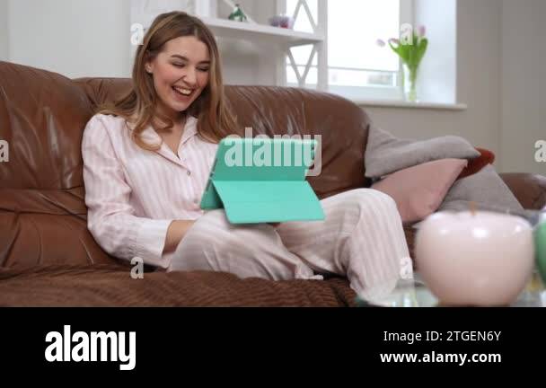 Beautiful woman toothy smile messaging Stock Videos & Footage - HD and 4K Video Clips - Alamy