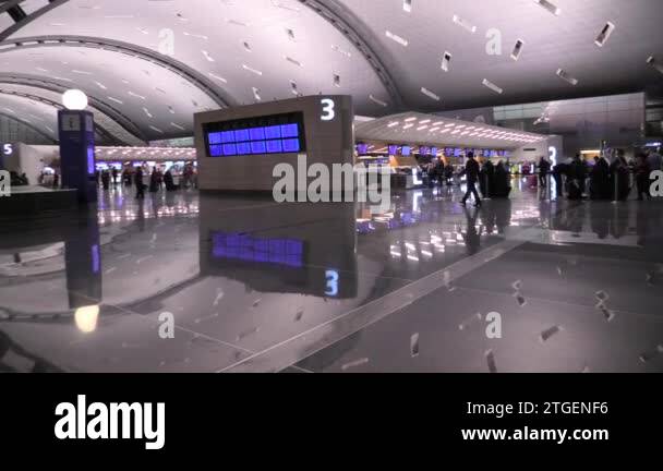 Doha airport terminal check in Stock Videos & Footage - HD and 4K Video ...