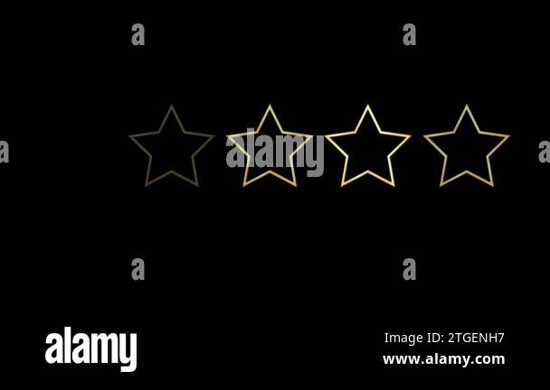 Glowing metallic stars with gold border transition, 5-star rating ...