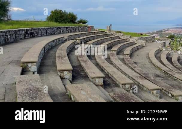 Panorama of the Interior of the Arena. Stone Amphitheater in Southern ...