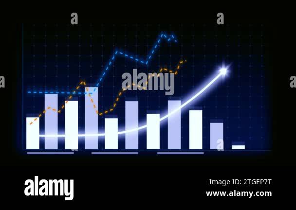 Business growth concept in allusive graph chart showing marketing sales ...