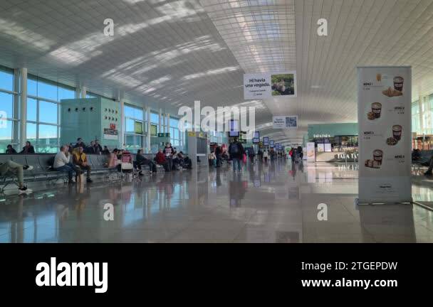 Barcelona, Spain - December 11 2022: 8K Terminal 2 Of Barcelona-El Prat ...