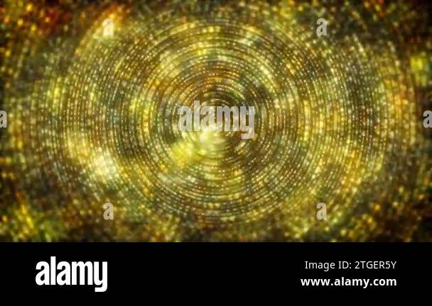 Flickering Concentric Circles Streaming Background/ 4k animation of an abstract golden wallpaper ...
