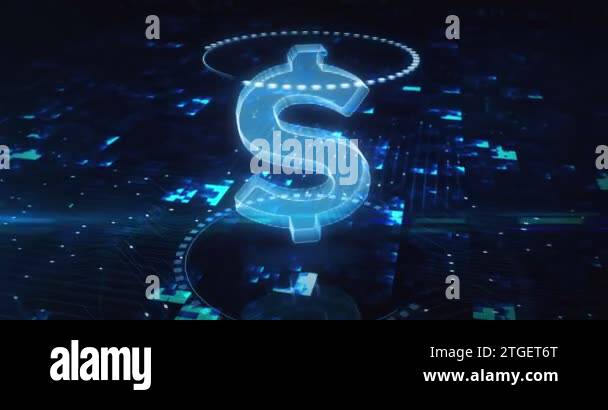 Dollar stablecoin currency business and digital money hologram symbol ...