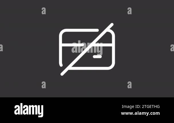 Animated reject white line ui icon. Decline payment. Failure. Seamless ...