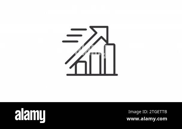 Animated fast growth linear icon. Fast business progress. Financial ...