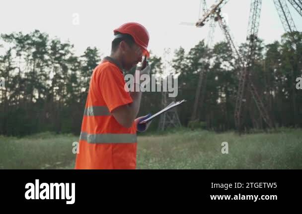 Electrical engineer on high voltage power transformer substation ... Electrical engineer on high voltage power transformer substation ...