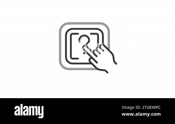 Animated inquire linear icon. Question button. Problem solving. Request ...
