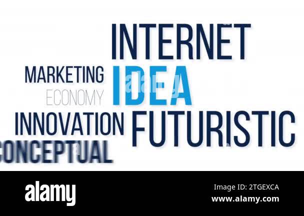 idea Word cloud animation concept. Kinetic Typography animation.Collage ...