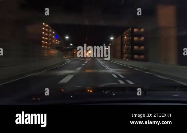 Tokyo Metropolitan Expressway Car driving Night View Japan shutoko ...