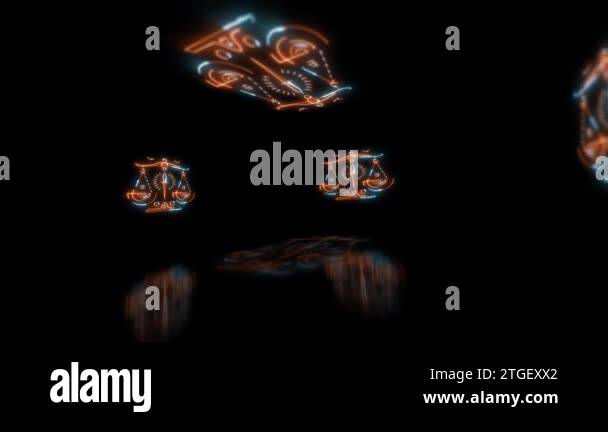 Libra Zodiac Sign in a 3D animation Stock Video Footage - Alamy