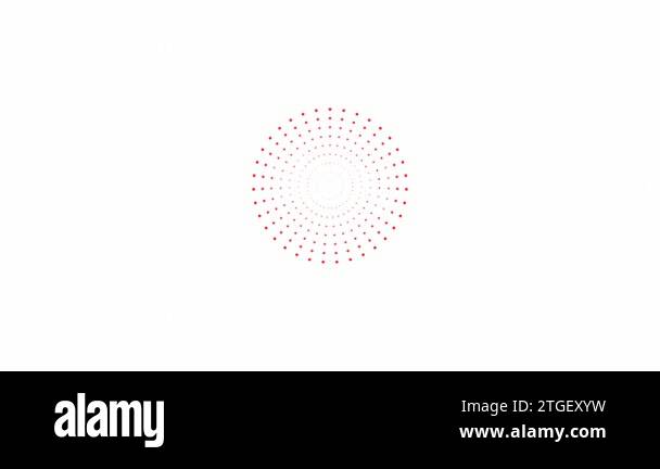 Animated increasing red dots circles from the center. Symbol of splash ...