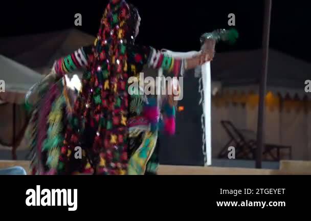 Rajasthani music and folk dance cultural programe in a camp, Sam Dunes ...