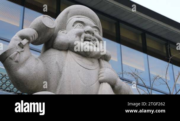 Statue guardian angel at the traditional shrine copyspace. Chiyoda ...