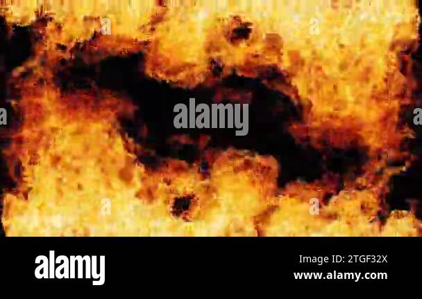 Abstract background seamless loop fire burn flame energy plasma waves effect with space. 4K 3D ...