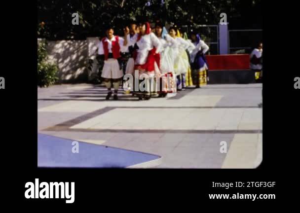 Gran Canaria, Spain june 1965: Spanish folklore traditional dance scene ...