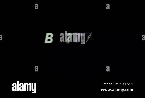 Battery text animation on black background. Modern text animation ...