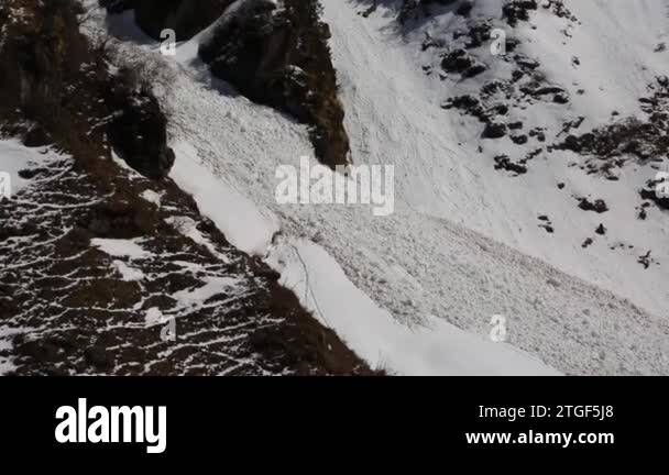 An avalanche is also called a snow slide. A big amount of snow drags ...
