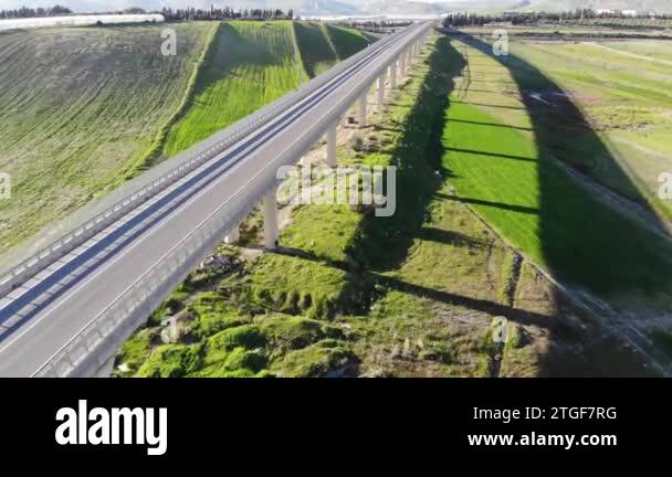 Asphalt highway road on bridge isolated highway ridge on nature modern ...