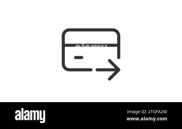 Animated card line ui icon. Operation failure. Try again later. Seamless loop HD video with ...