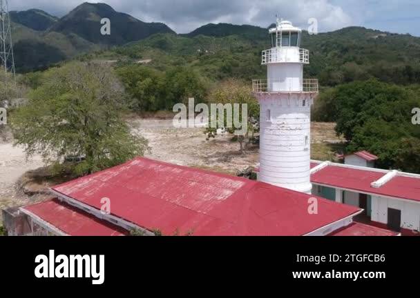 An aerial view of Burgos Lighthouse, Ilocos Norte, Philippines Stock ...