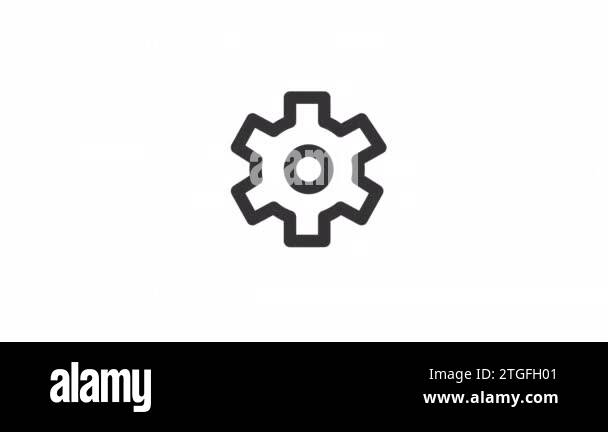 Animated spinning gear linear icon. System settings. Processing. Part ...