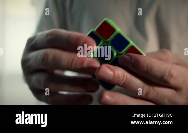 Asian Vietnam,Nha Trang, June 27, 2022 Rubiks cube in the hands of a ...