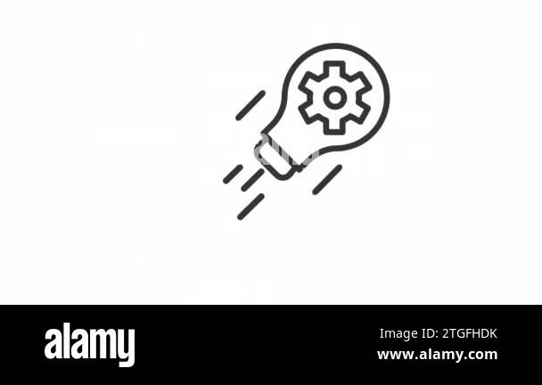 Animated idea linear icon. Improvement and increasing. Business ...