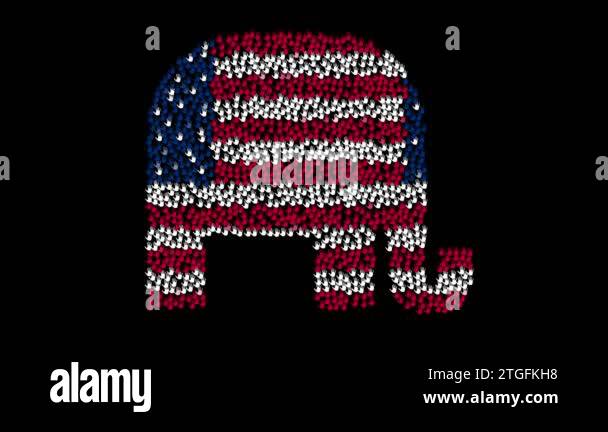 Large group of hands gathered together to form the elephant symbol with ...