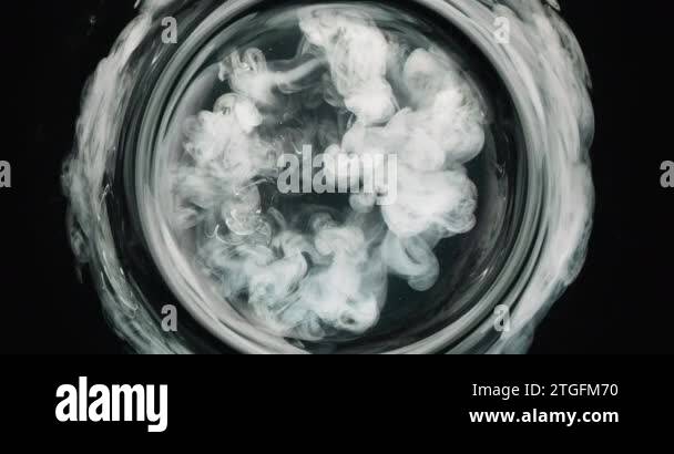 Ink water explosion. Fluid splash in circle. Logo reveal layer. White ...