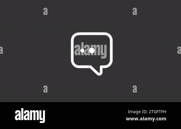 Animated comment white line icon. Provide feedback. Express opinion on ...